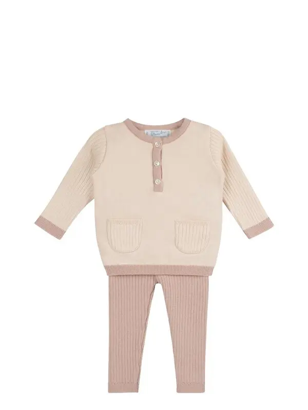 FELTMAN BROTHERS Henley Sweater & Rib Pants Set - Mauve