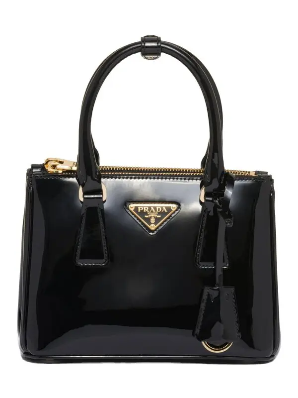 Prada Galleria Mini Patent Leather Bag - Black