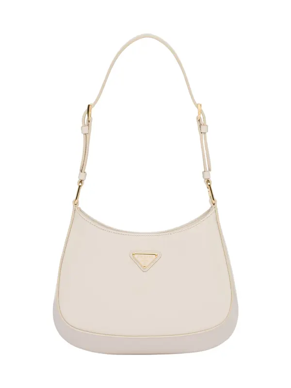 Prada Cleo Patent Leather Shoulder Bag - Ivory