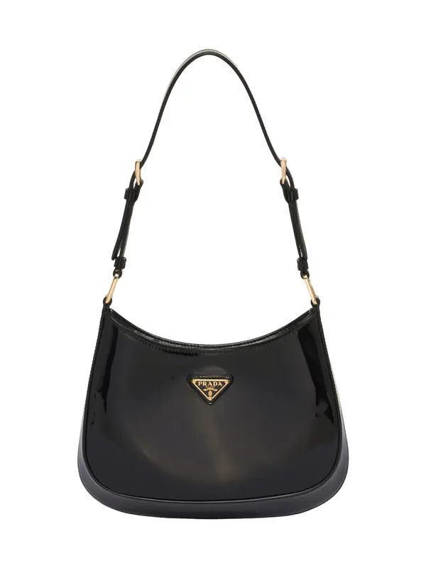 Prada Cleo Patent Leather Shoulder Bag - Black