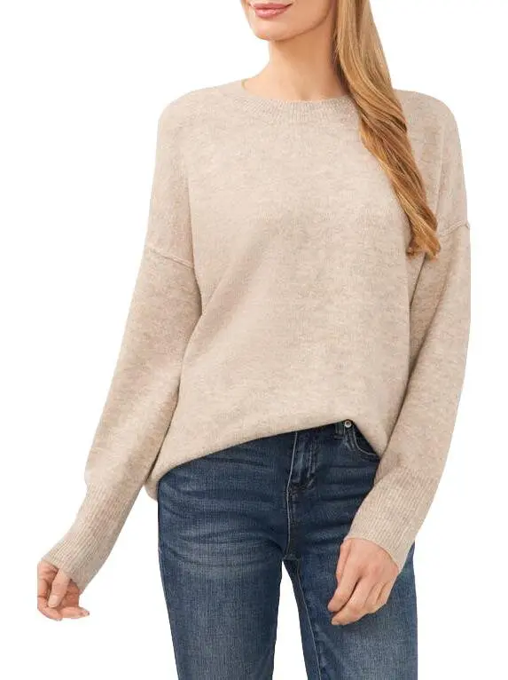 CECE DUPRAZ Heart Elbow Crewneck Sweater - Oatmeal