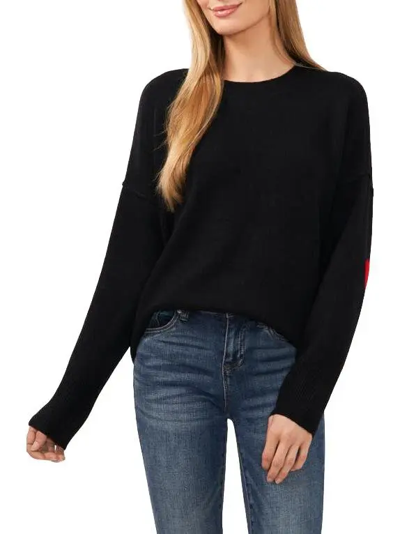 CECE DUPRAZ Heart Elbow Crewneck Sweater - Rich Black