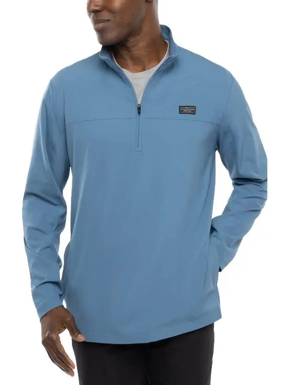 Travis Mathew Wanderlust Quarter Zip Pullover - Copen Blue