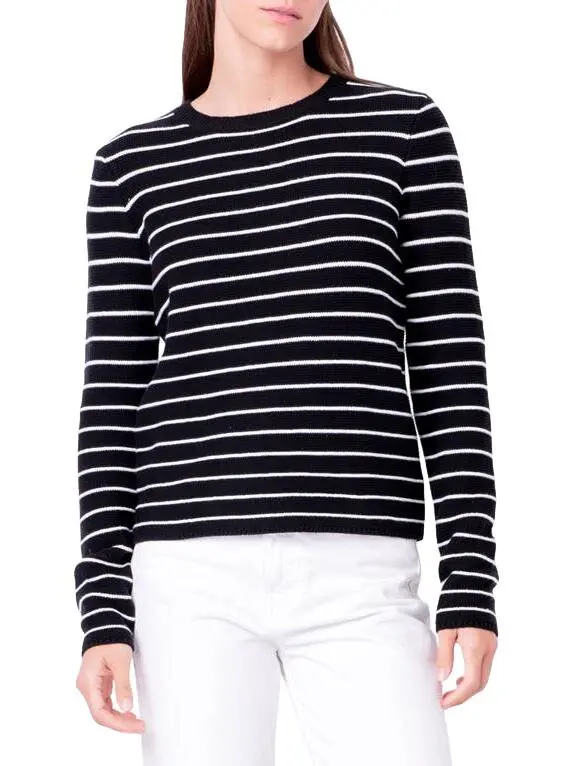 English Factory Stripe Crewneck Sweater - Black/white