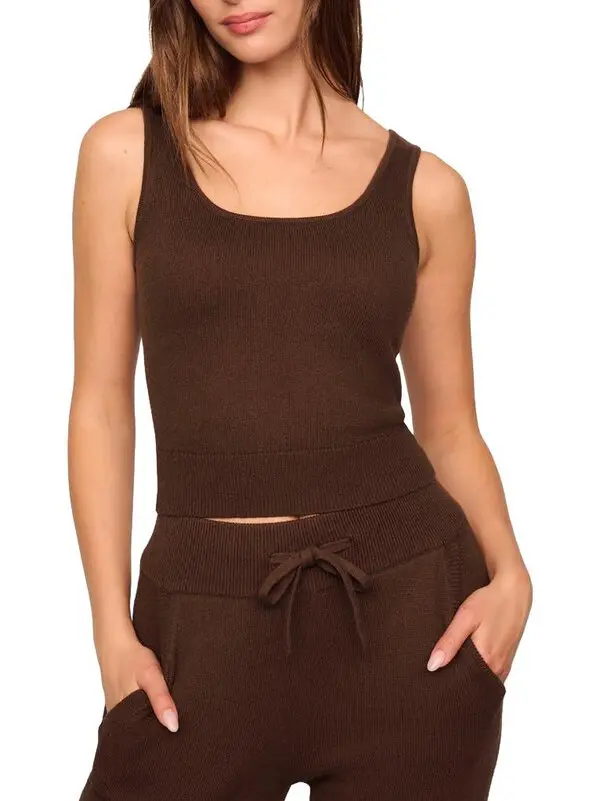 Eberjey Sweater Knit Tank - Chocolate