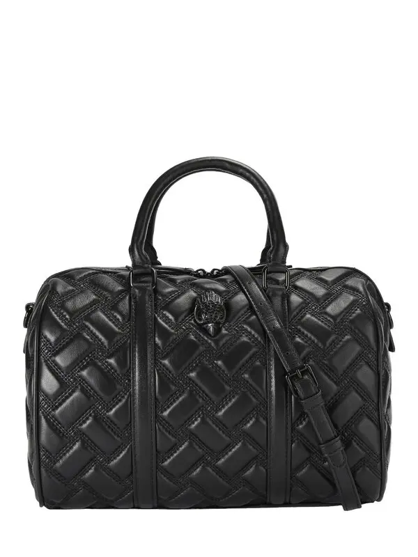 Kurt Geiger Kensington Boston Drench Leather Duffle Bag - Black