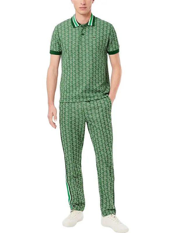 Lacoste Printed Tracksuit Pants - Green/ Beige