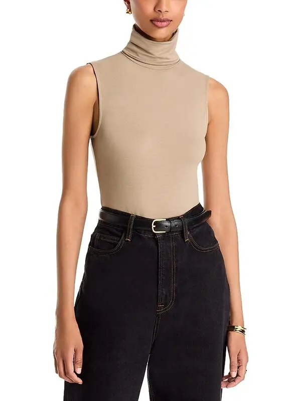 Majestic Filatures Sleeveless Turtleneck Top - Fossil