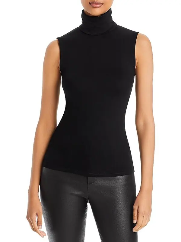 Majestic Filatures Sleeveless Turtleneck Top - Noir