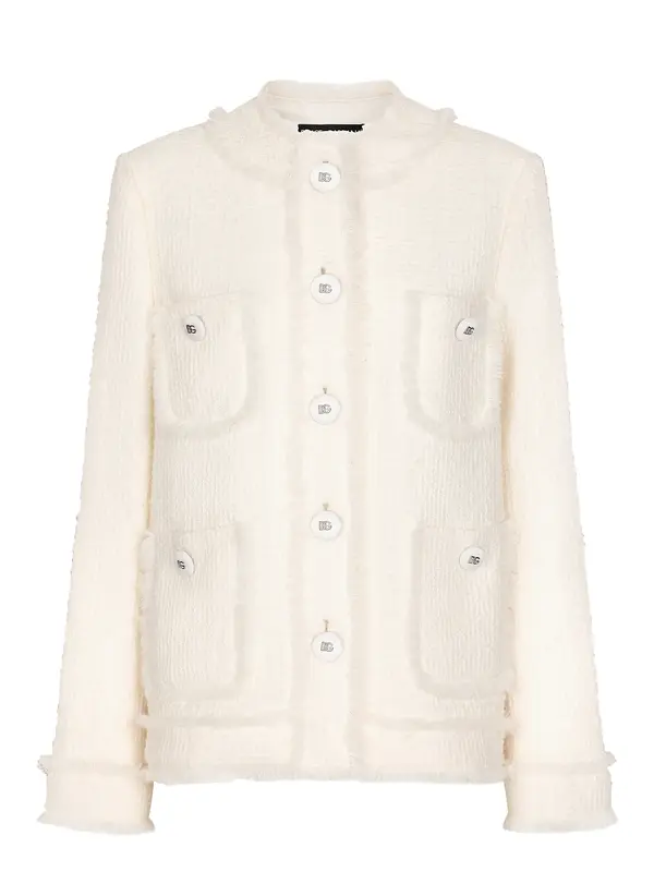 Dolce & Gabbana Raschel Tweed Jacket - White