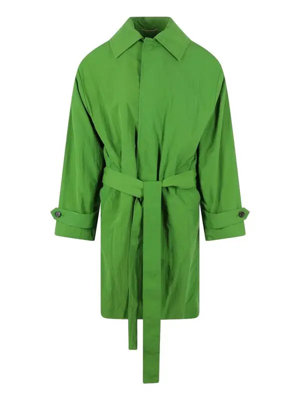 Saint Laurent Single-breasted Trench Coat - Vert Prairie