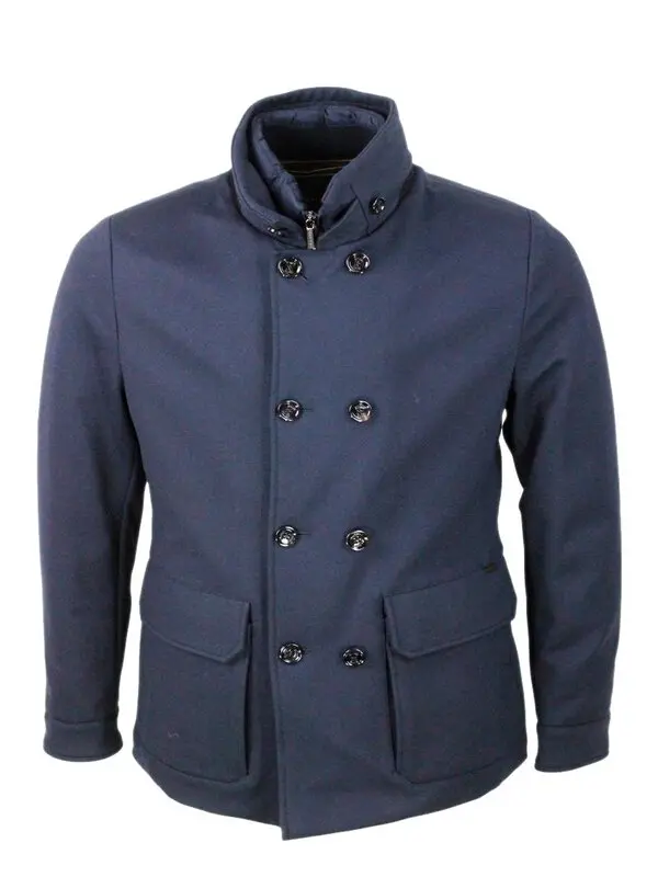 MOORER Peacot Jacket - Dark Blu