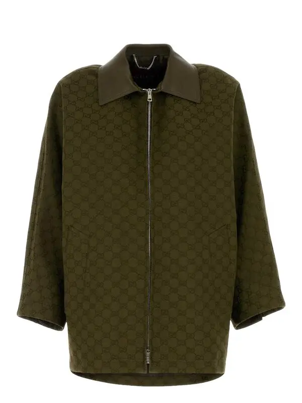 Gucci Gg Fabric Jacket - Green