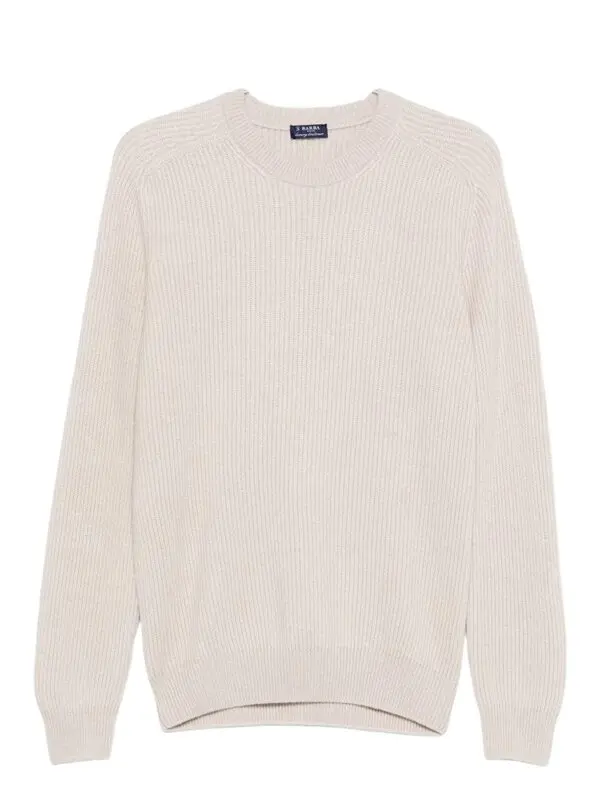 BARBA NAPOLI Long-sleeved Crewneck Sweater - Beige