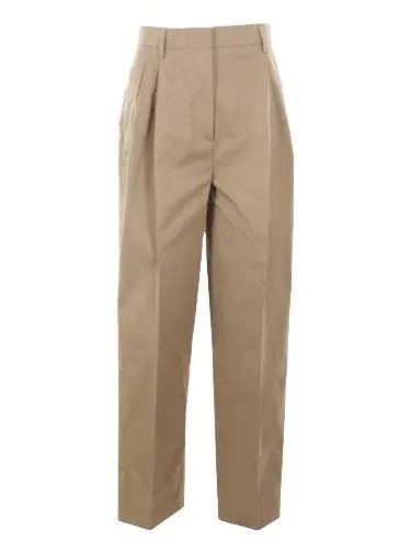 Prada Oversized Cotton Trousers - Brown