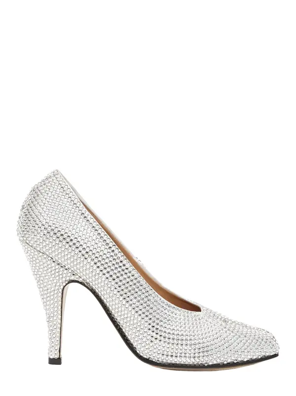 MAISON MARGIELA 110mm Tabi Rhinestone Pumps - White