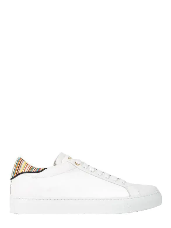 Paul Smith Leather Sneakers With Signature Stripe Heel - White