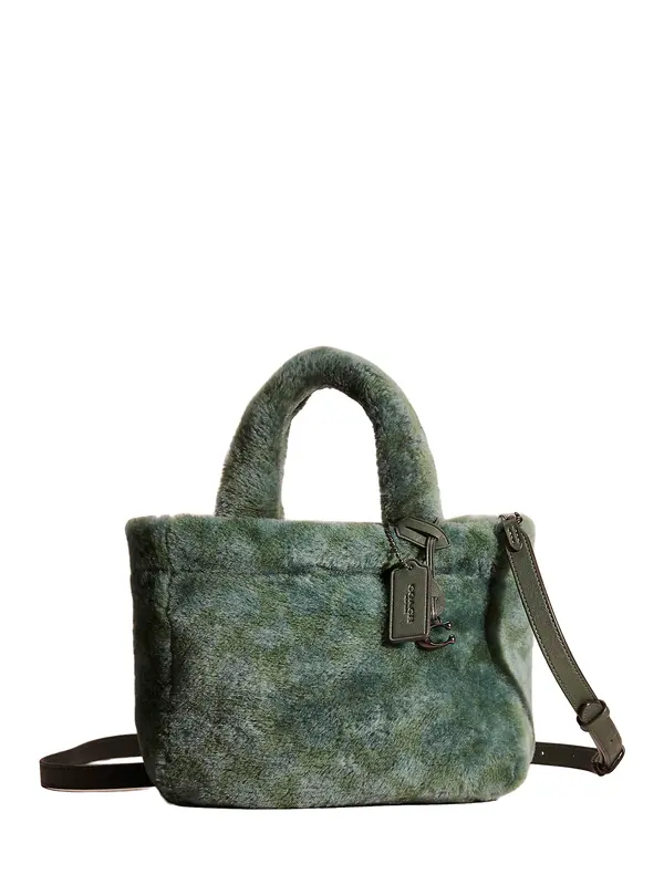 COACH® Restored Tote 22 In Signature Shearling - Pewter/green