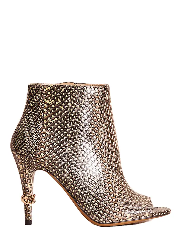 Coach Restored Remi Snakeskin Booties - Tan