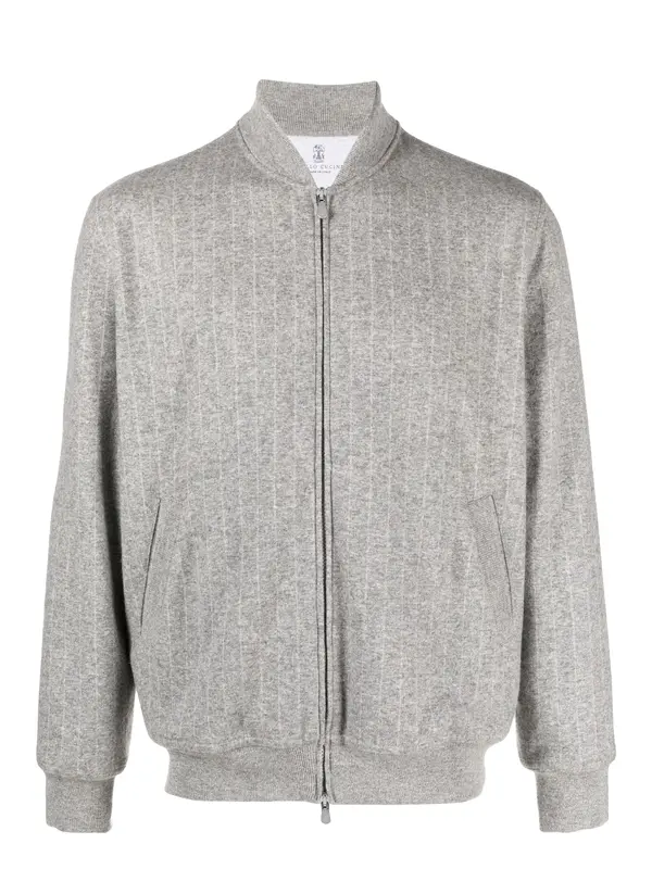 Brunello Cucinelli Cashmere-blend Cardigan - Grey