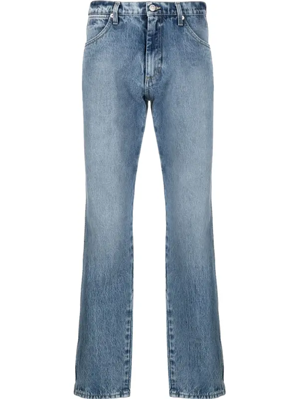 Bally Straight-leg Jeans With Logo Patch - Blue