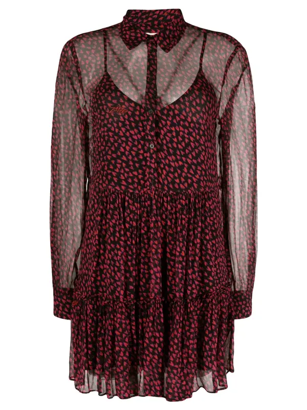 Zadig&Voltaire Crush-pattern Crepe Minidress - Black