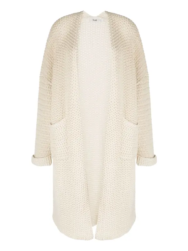 B+AB Shawl-collar Knitted Cardigan Coat - Neutrals