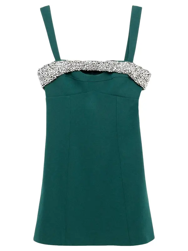 Simkhai Crystal-embellished Minidress - Green
