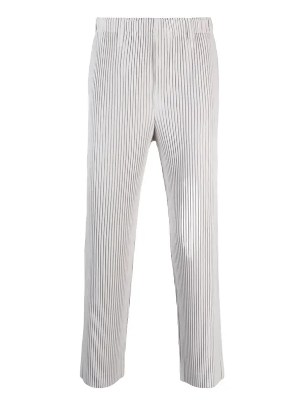 Issey Miyake Plissé-effect Straight-leg Trousers - Grey