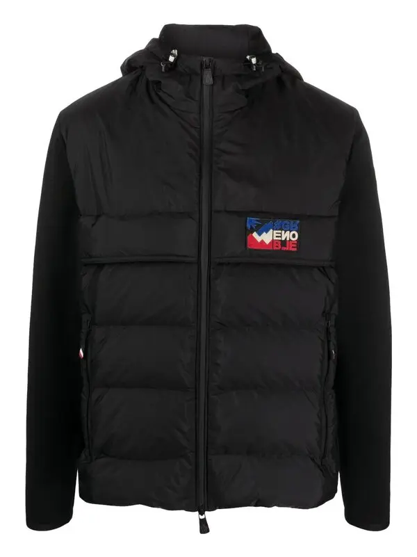 Moncler Quilted-panel Hooded Cardigan - Black
