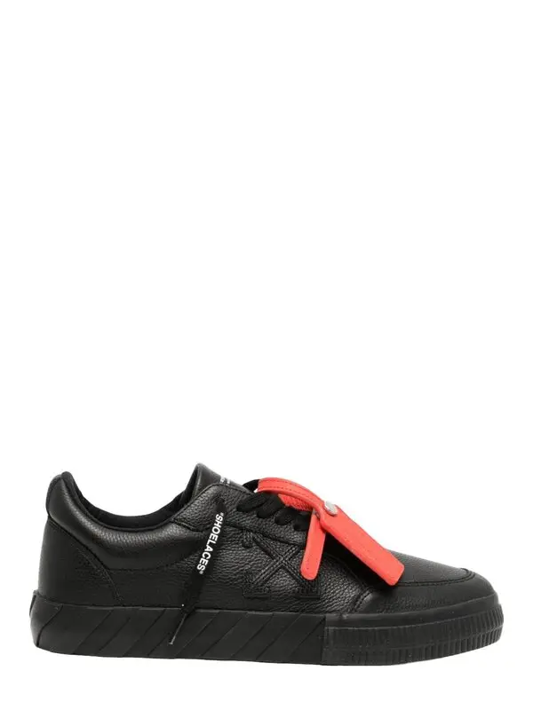 Off-White Low Vulcanized Leather Sneakers - Black
