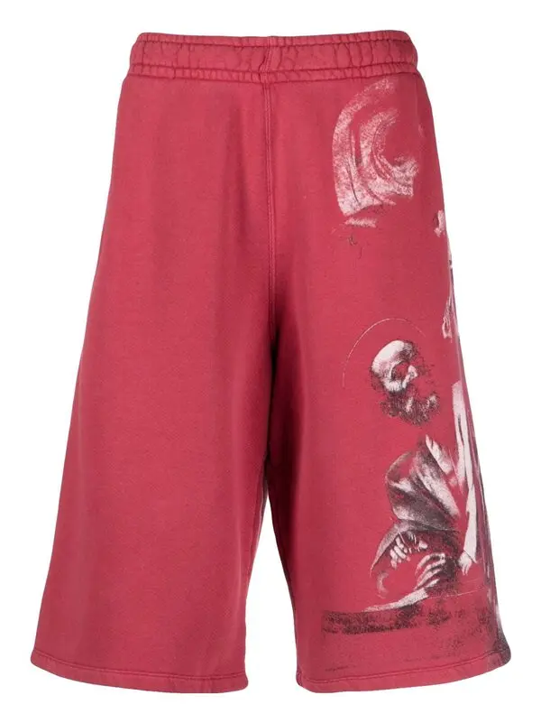 Off-White Graphic-print Track Shorts - Red