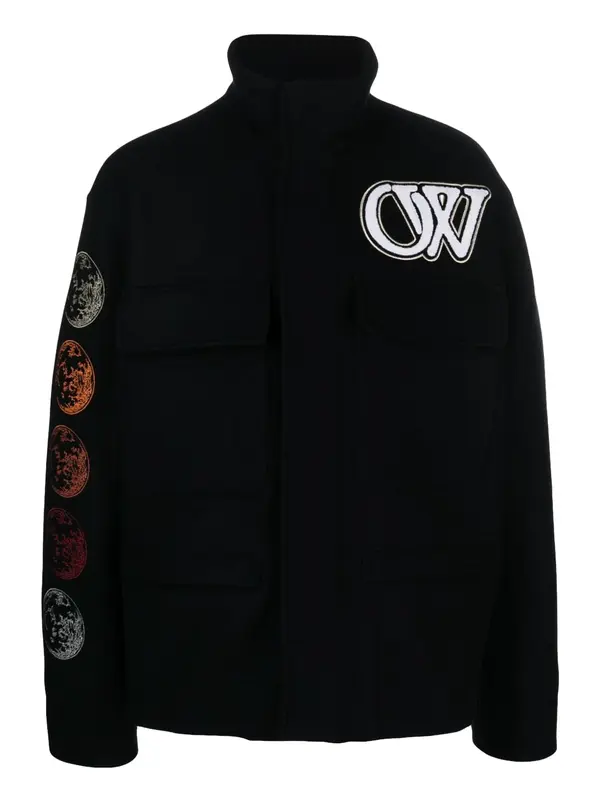 Off-White Varsity Wool-blend Jacket - Black