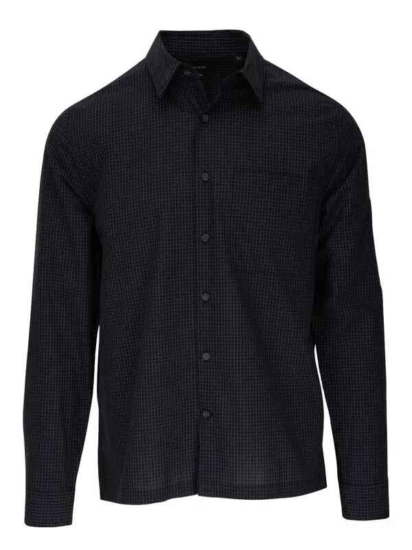 Vince Checkered Spread-collar Shirt - Black