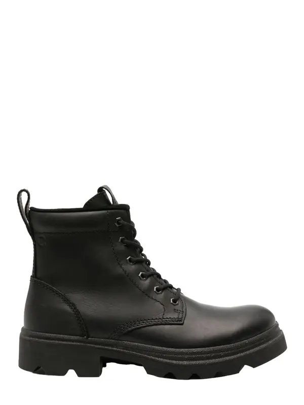 Ecco Grainer Logo-embossed Leather Boots - Black