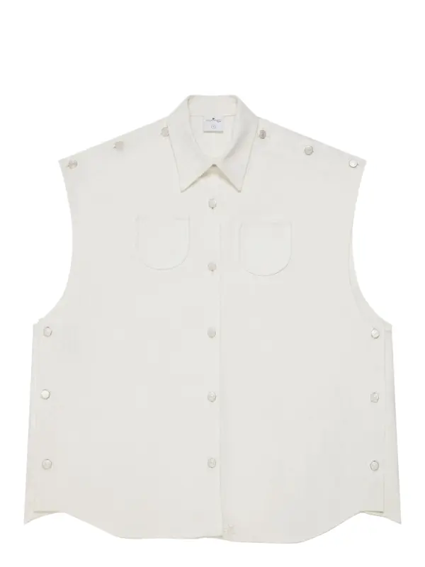 COURREGES Sleeveless Denim Shirt - White