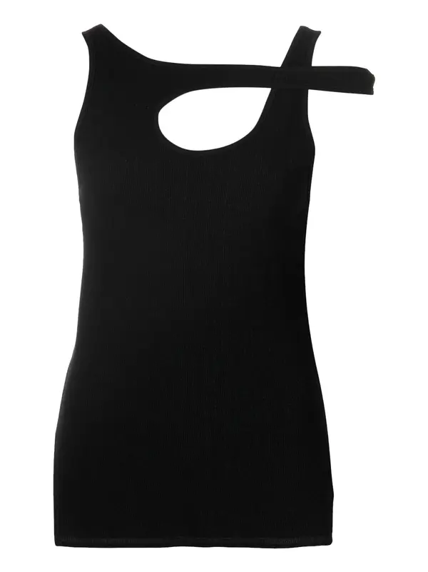 Bassike Cut-out Tank Top - Black
