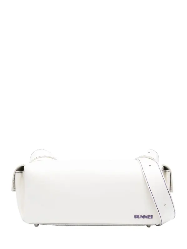 Sunnei Labauletto Leather Shoulder Bag - White