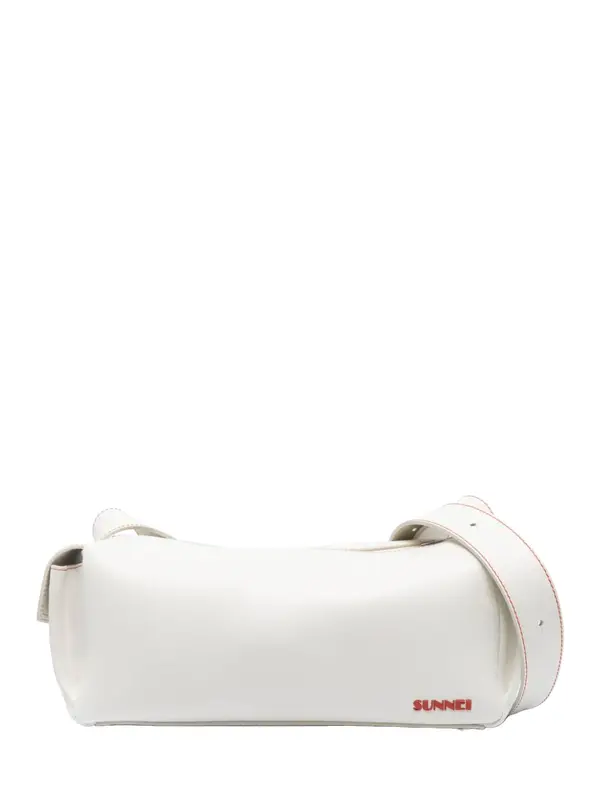 Sunnei Labauletto Leather Shoulder Bag - White
