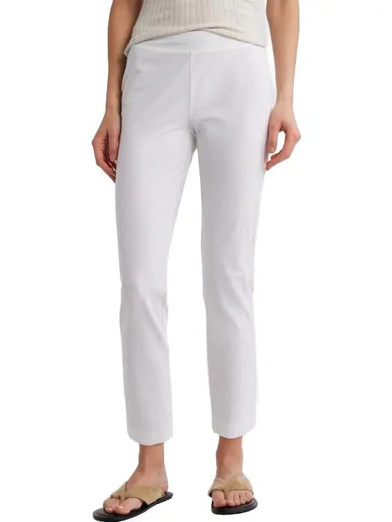 Eileen Fisher High Waist Slim Ankle Pants - White