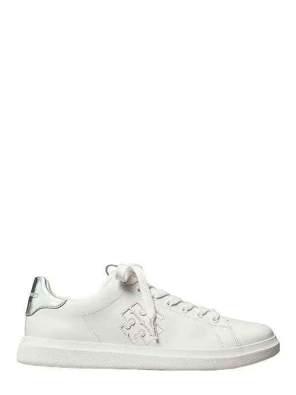 Tory Burch Double T Howell Court Sneakers - Titanium White