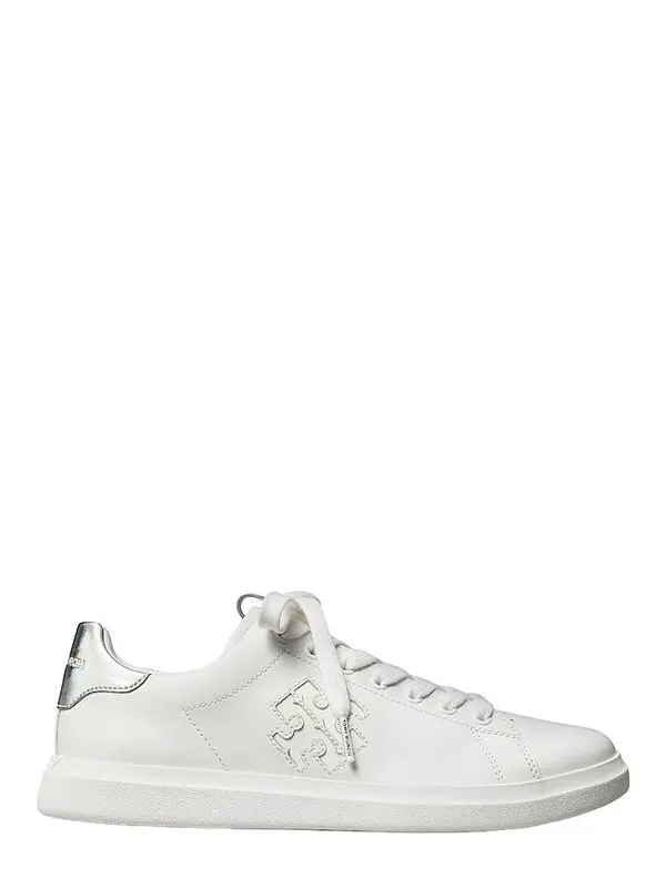 Tory Burch Double T Howell Court Sneakers - Titanium White