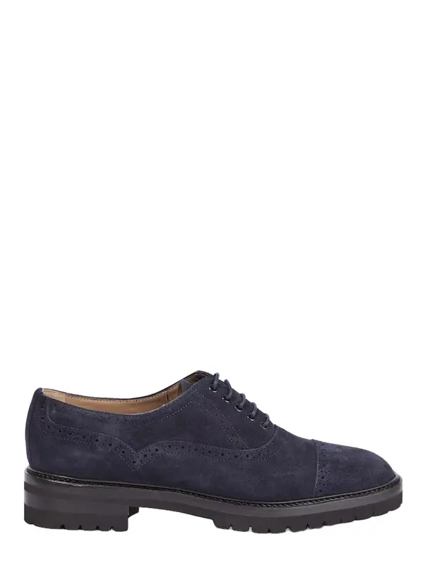 Manolo Blahnik Norton Suede Brogues - Blue