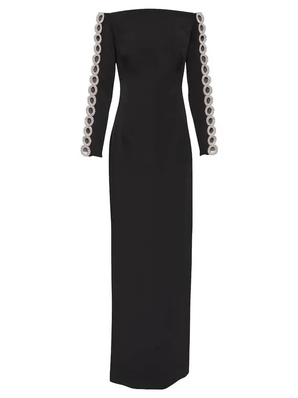 Safiyaa Maimie Crystal-embellished Gown - Black