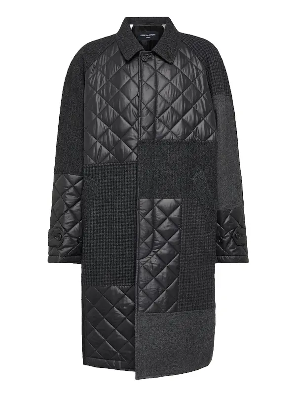 Comme Des Garçons Homme Quilted Wool Coat - Black