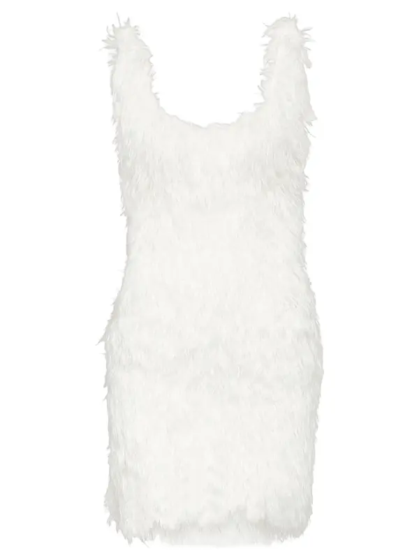 Coperni Feather Mini Dress - White