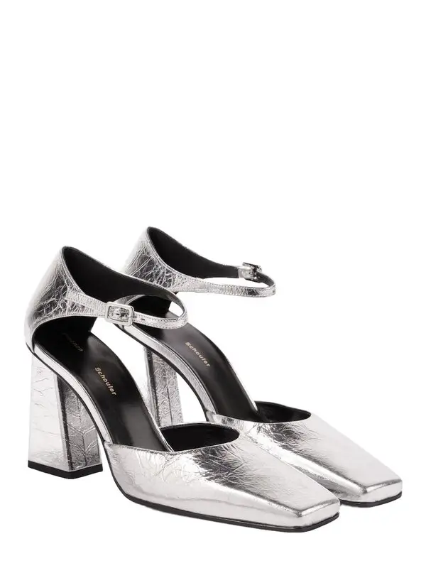 Proenza Schouler Quad Metallic Leather Pumps - Silver