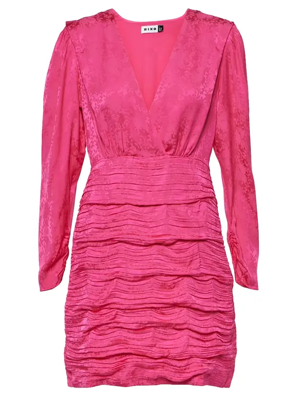 Rixo Jacquard Mini Dress - Pink