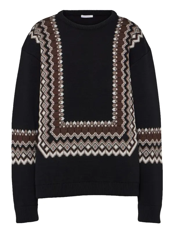 Chloé Wool-blend Jacquard Sweater - Black