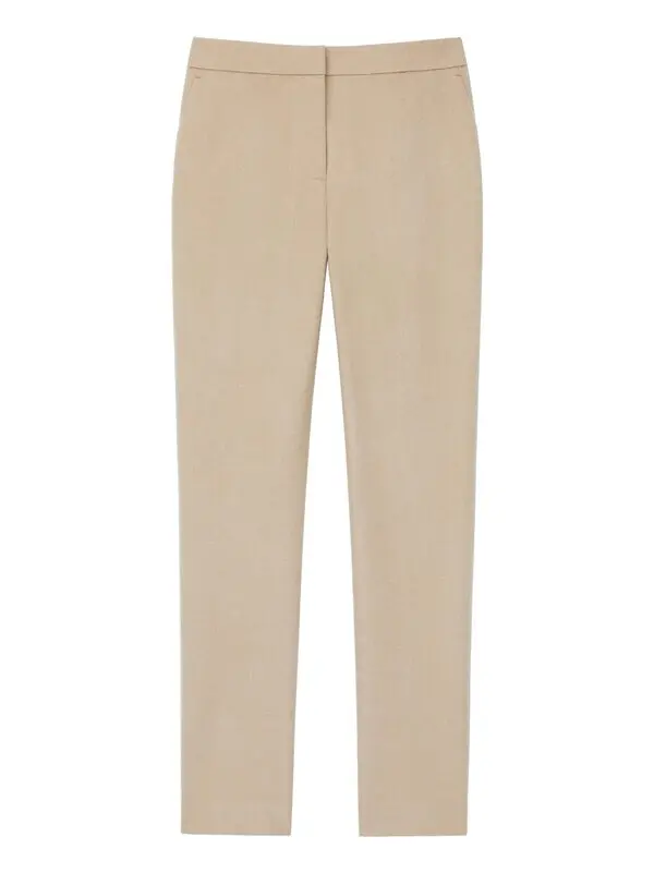 Lafayette 148 New York Camel Hair High-rise Straight Leg Ankle Pant - Natural